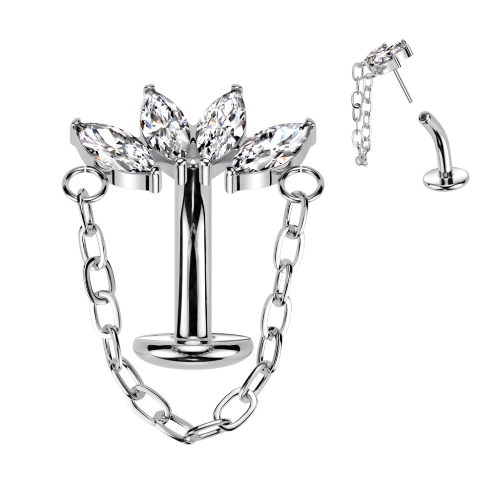 Floating Belly Piercing Danielle Fan Clear @SHORT_DESCRIPTION@